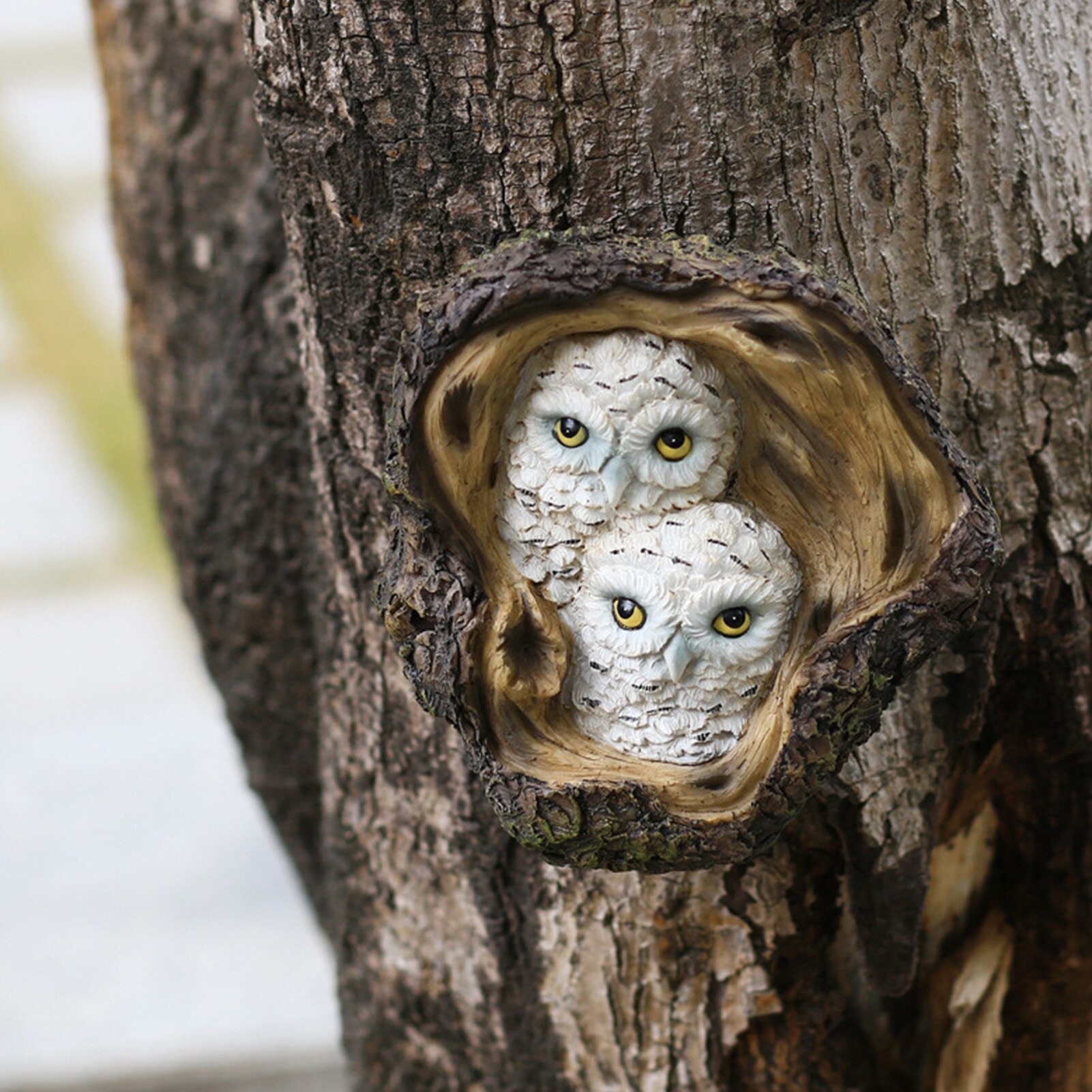 Owl Garden Tree Decor Resin Owl Yard Art Garden Statue Owl - Etsy
