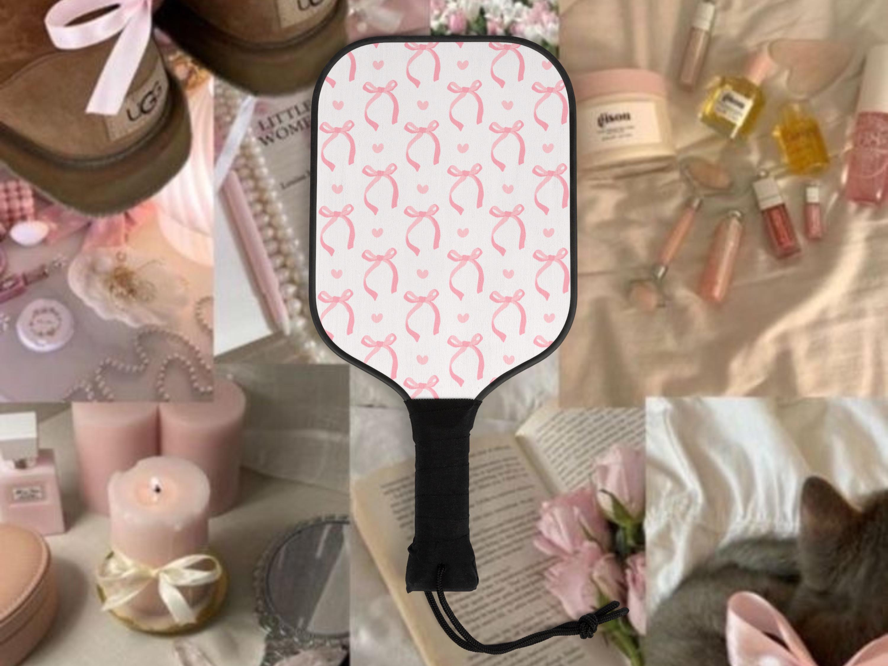 Pink Bow Pickleball Bundle Set, Cute Pink Coquette Bow Pickleball Set ...