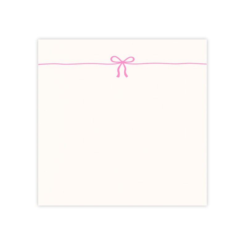 Minimal Pink Bow Post It Notes | Coquette Aesthetic Sticky Notes for ...