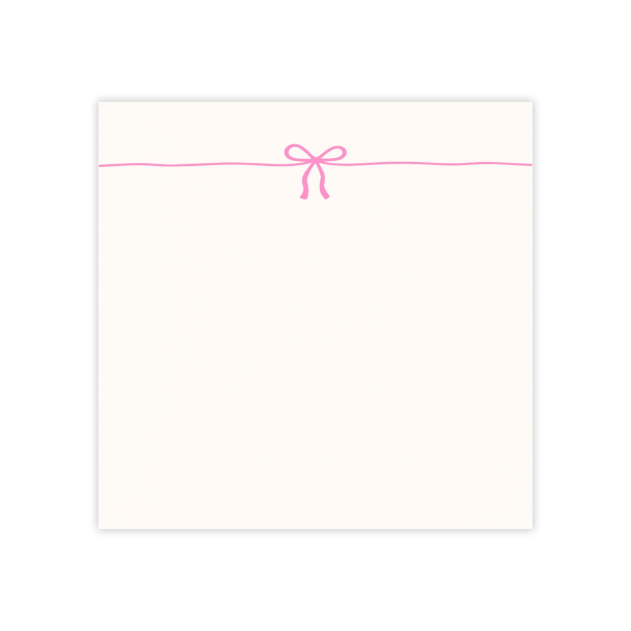 Minimal Pink Bow Post It Notes | Coquette Aesthetic Sticky Notes for ...