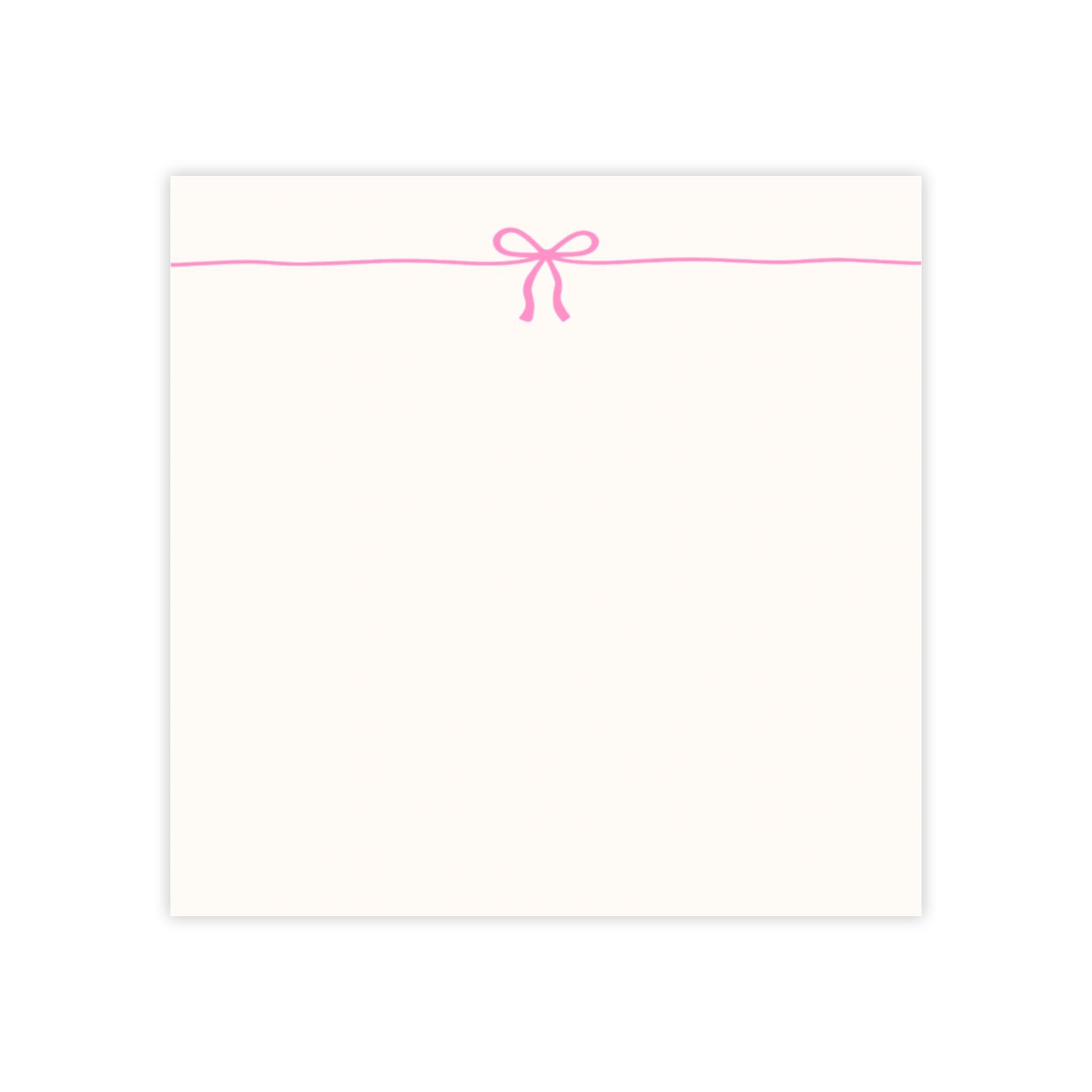 Minimal Pink Bow Post It Notes Coquette Aesthetic Sticky Notes for Soft ...