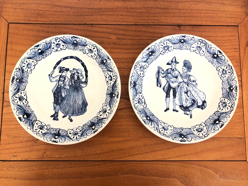 Antique/vintage Dutch Delft Blue Plates, Couples - Etsy