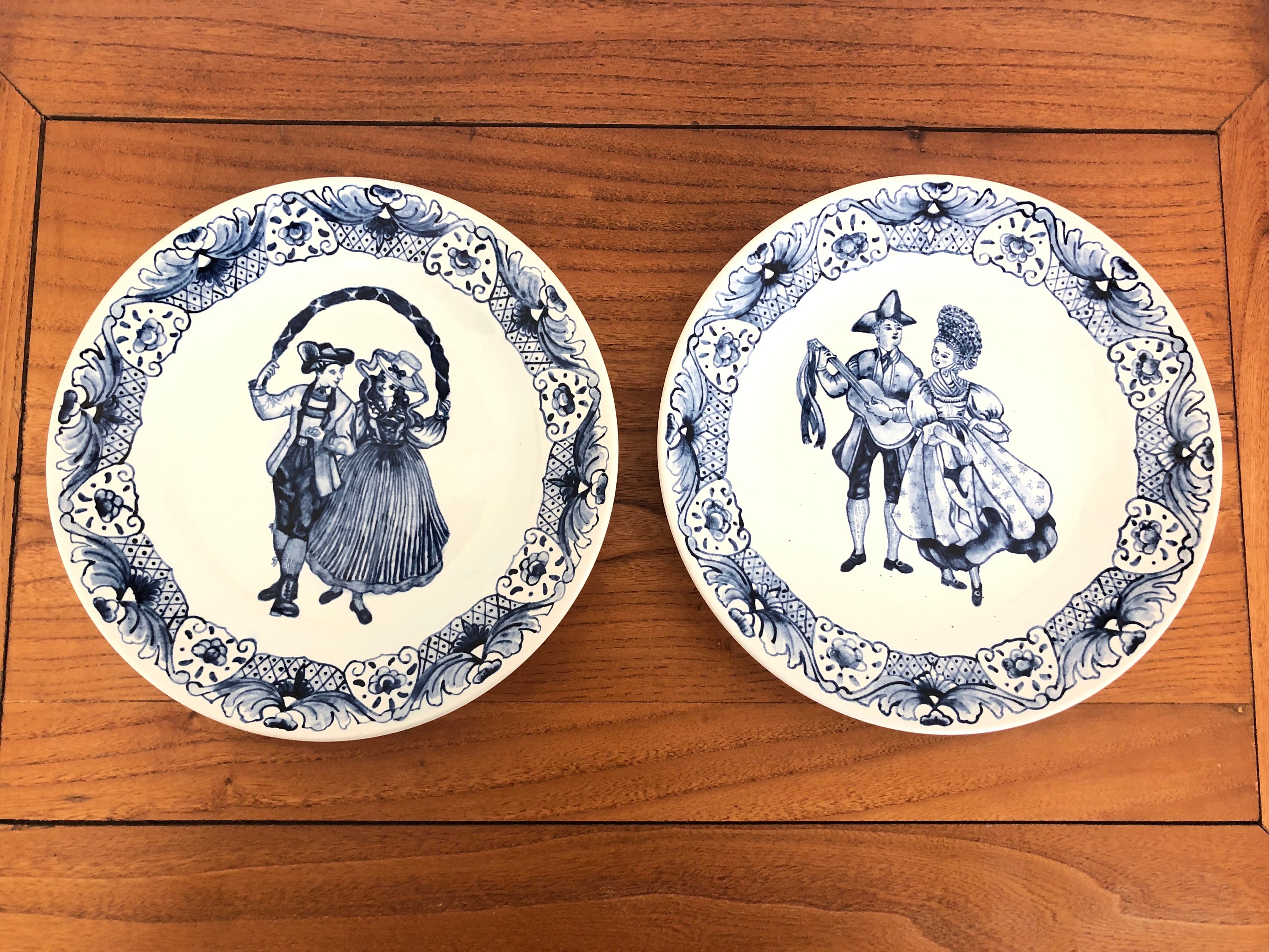Antique/vintage Dutch Delft Blue Plates, Couples - Etsy