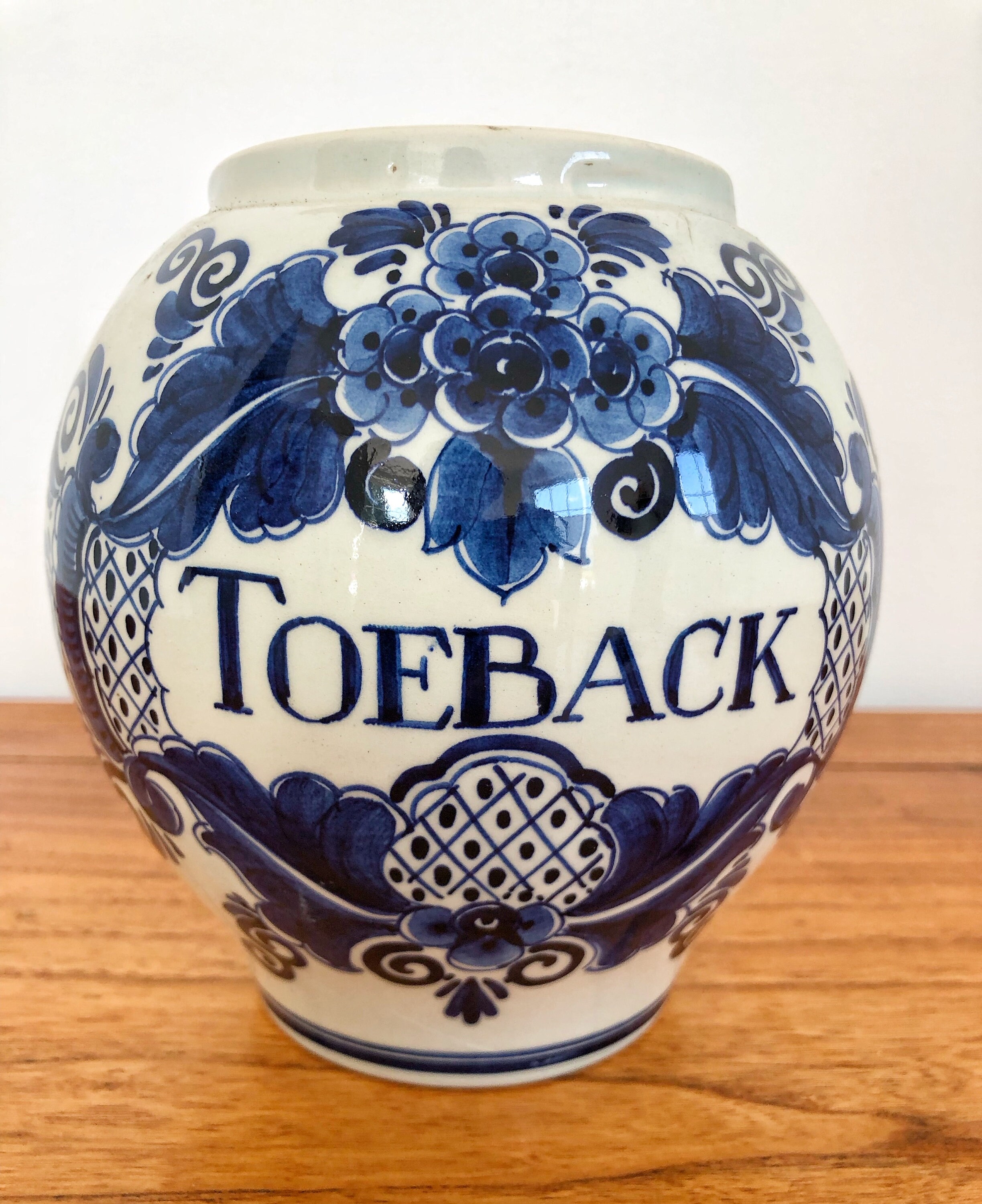 Antique/vintage Delft Blue Dutch Tobacco Porcelain Pot - Etsy