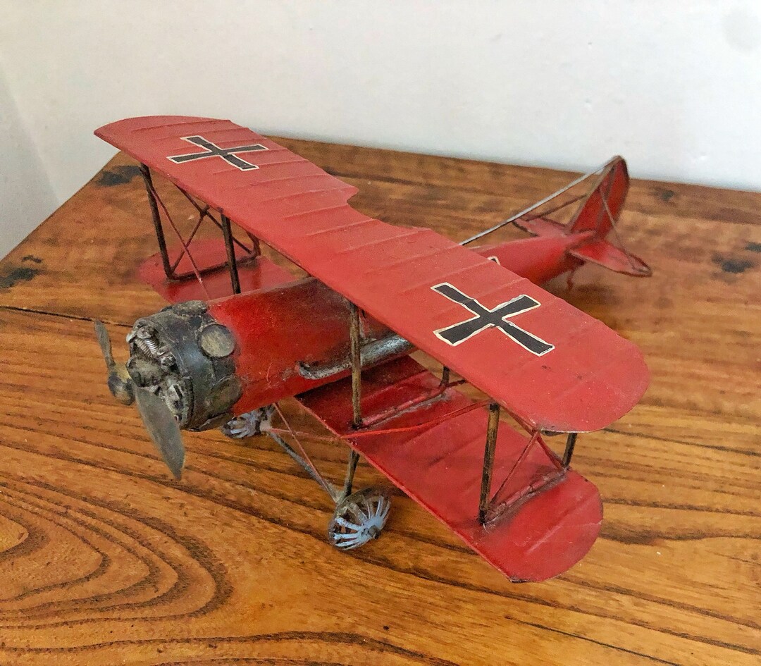 Hand Made World War 1 German Biplane red Baron, Model Airplane, Vintage ...