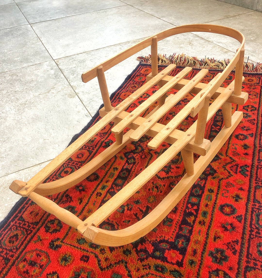 Winter Sled, Snow Fun, Antique Wooden Sled Made in Germany for Children ...