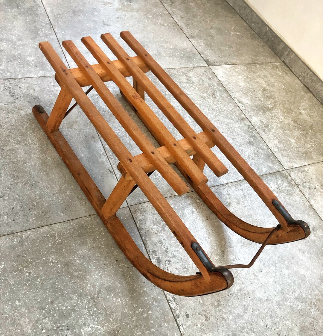 Holiday Gift, DAVOS GERMINA switzerland Vintage Child Wooden Sled for ...