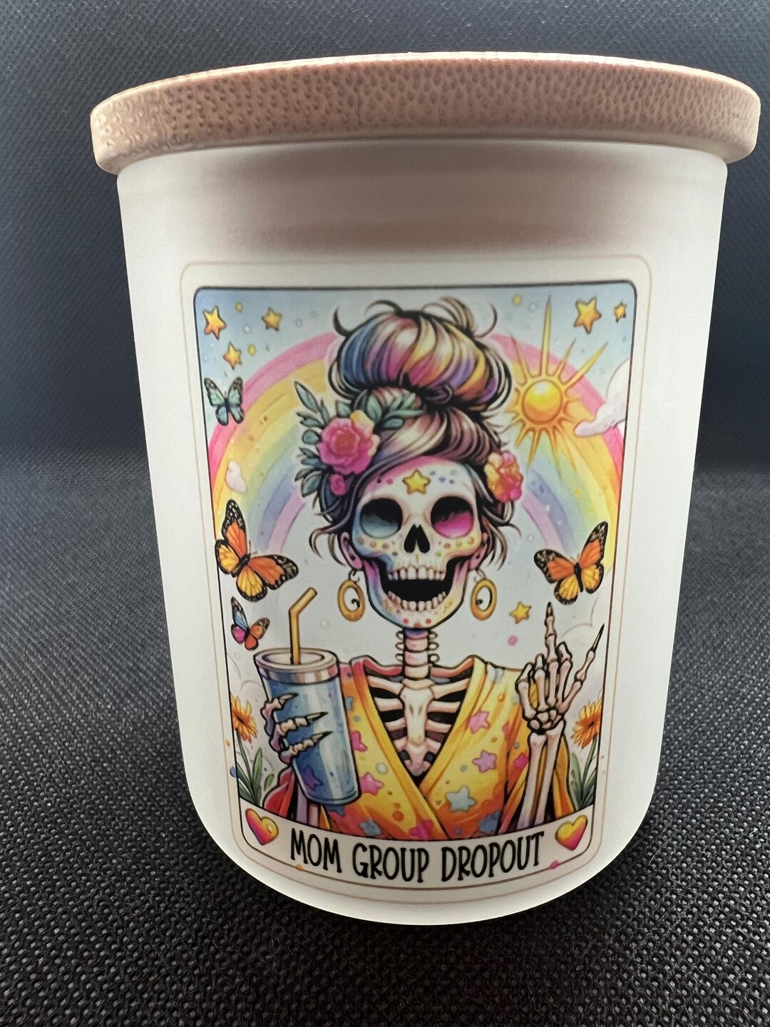 Mom Group Dropout Stash Jar: Skeleton Tarot Card, 6 Oz Glass Jar - Etsy