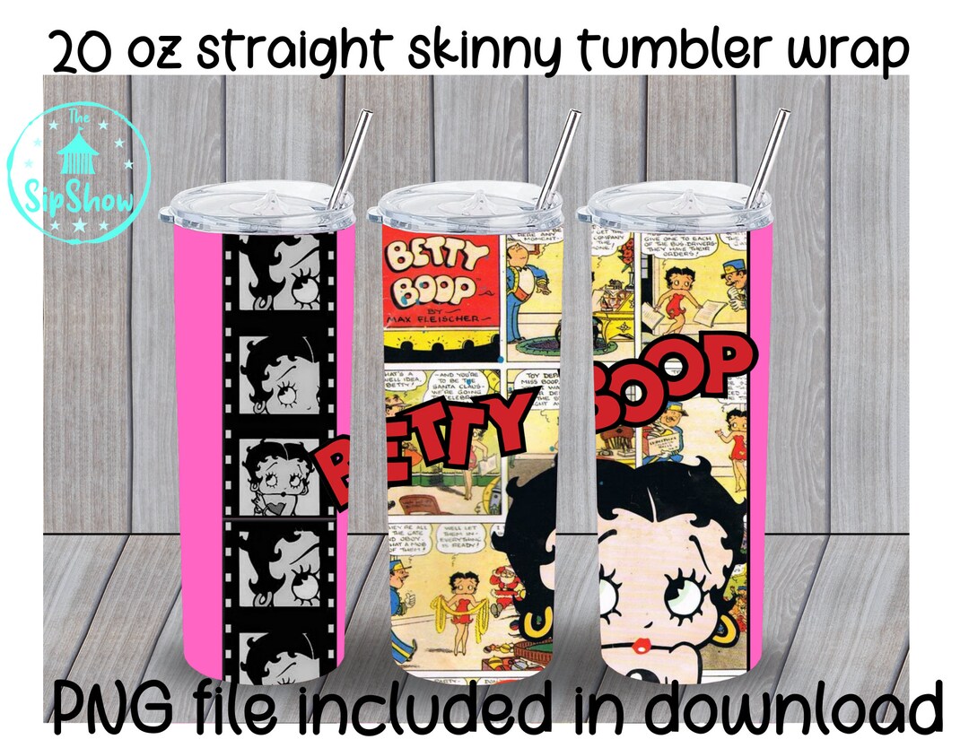 Betty Boop 20oz Skinny Tumbler Wrap | Cartoon Character Sublimation ...