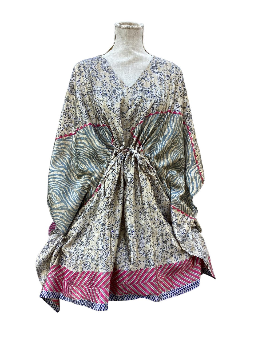 Silk Blend Short Kaftan Dress - Etsy