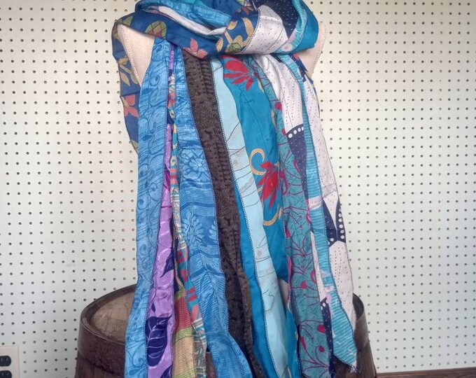 Ruffled Sari Scarf - Etsy