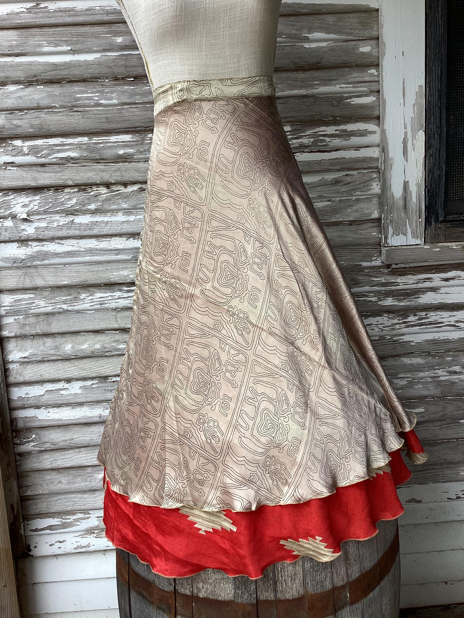 Sari Wrap Skirt Plus / Xl Ankle - Etsy