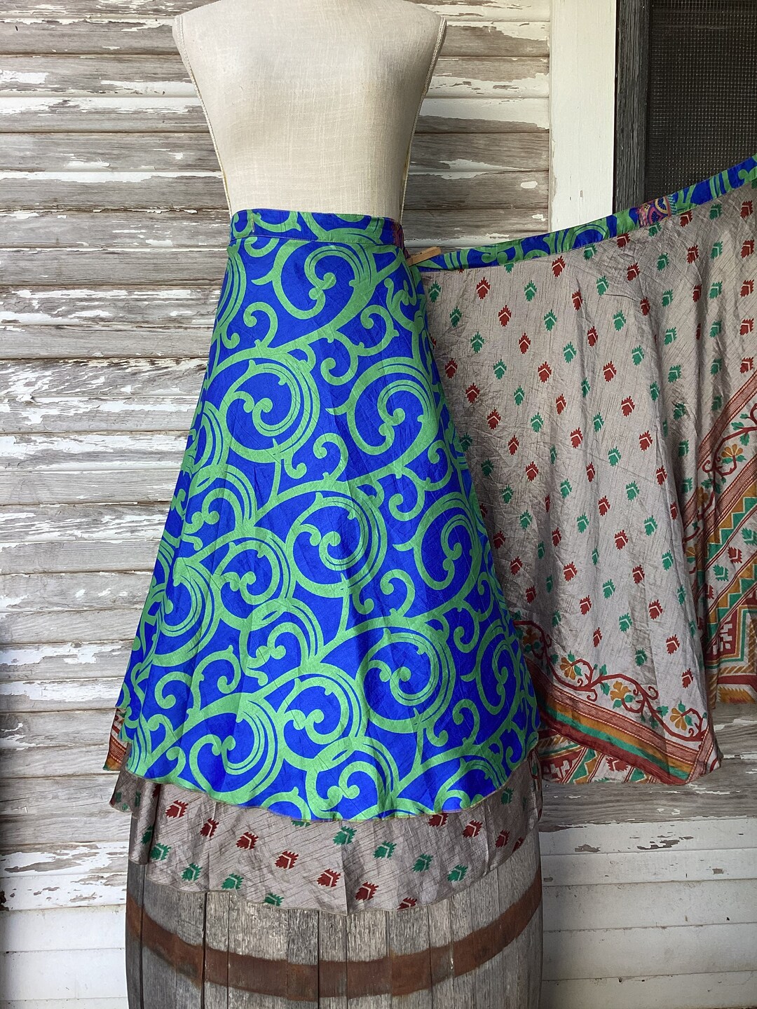 Sari Wrap Skirt Plus/xl Ankle - Etsy