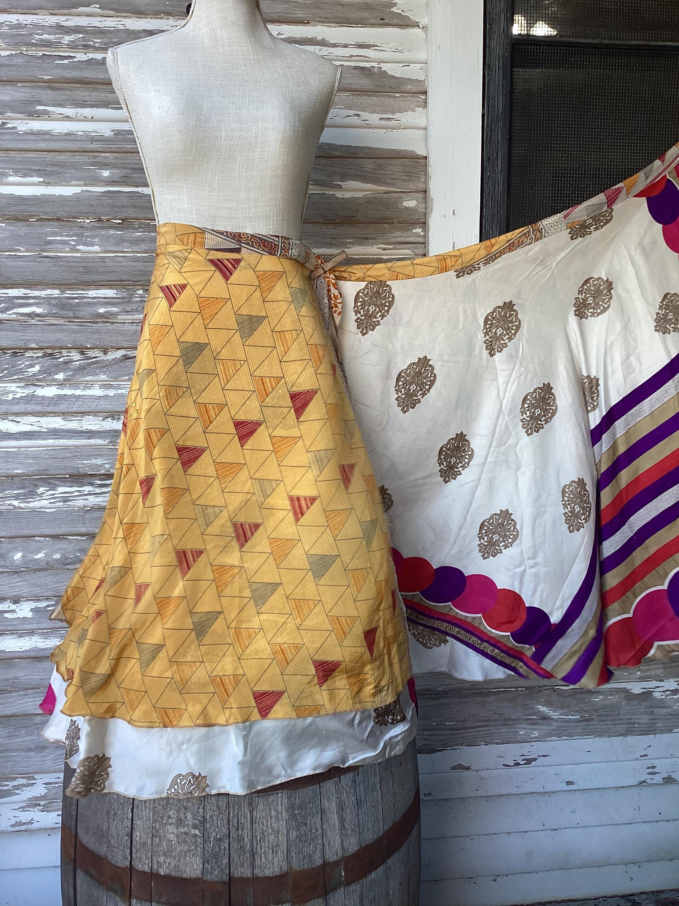 Sari Wrap Skirt Plus/ Xl Ankle - Etsy