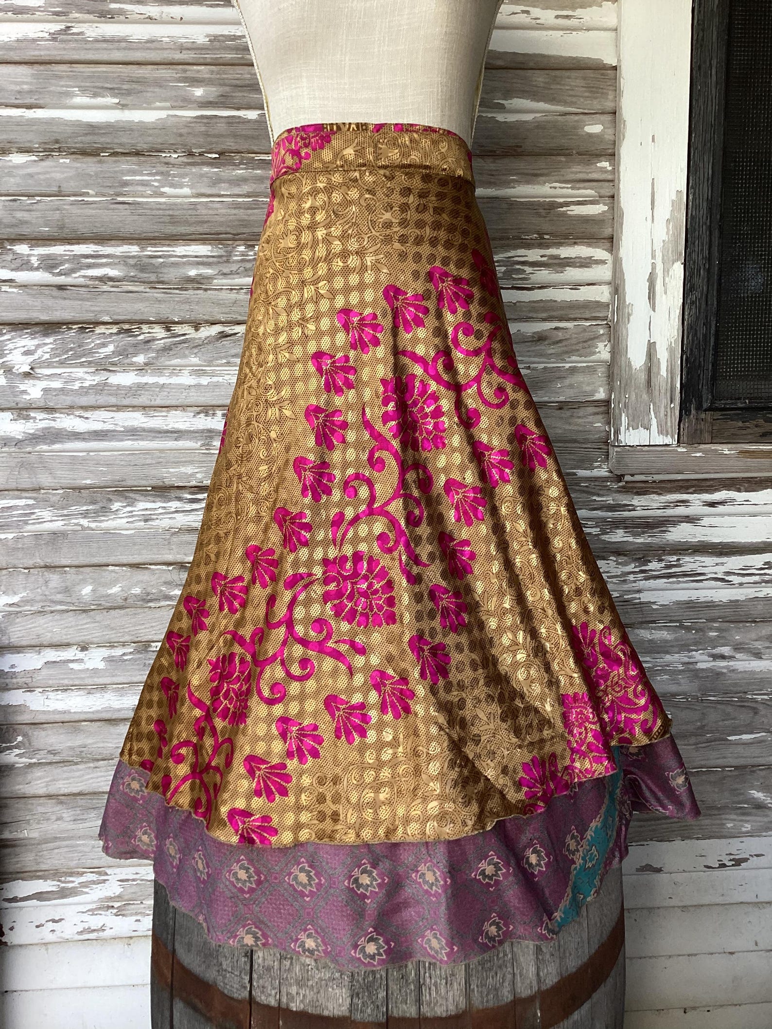 Sari Wrap Skirt Plus / Xl Ankle - Etsy