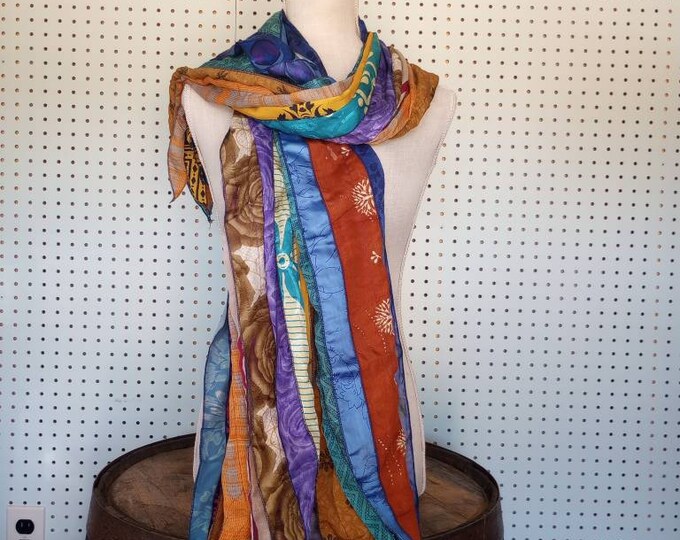 Ruffled Sari Scarf - Etsy
