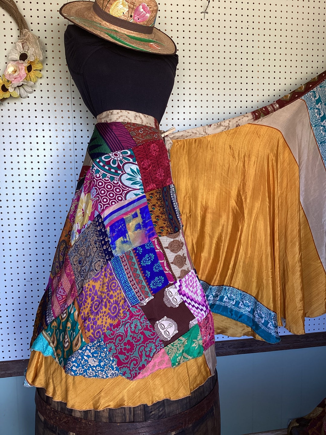 Patchwork Wrap Skirt Plus Ankle - Etsy