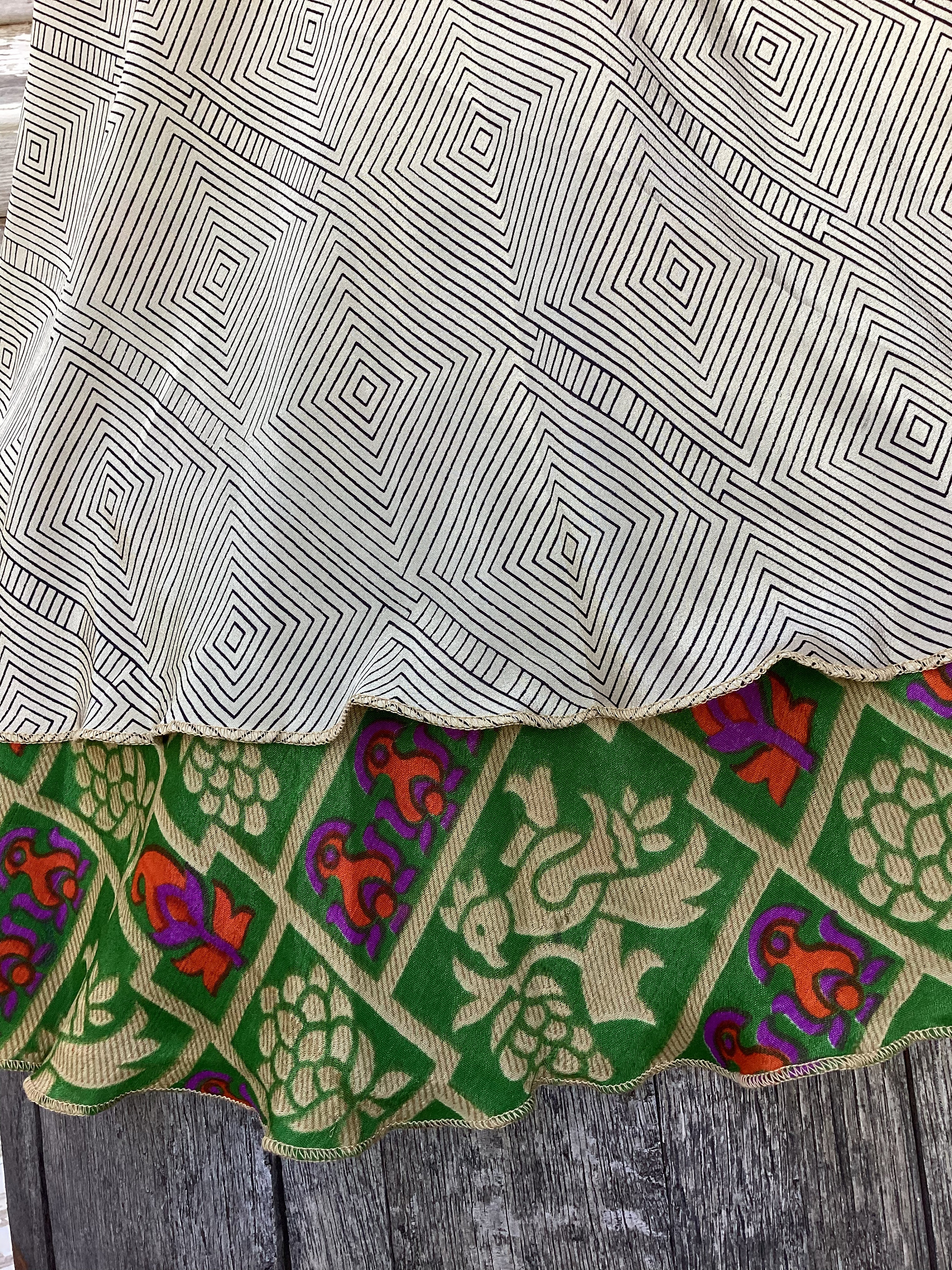 Sari Wrap Skirt Plus/xl Tea - Etsy