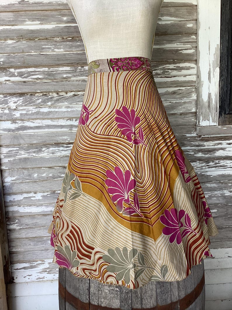 Sari Wrap Skirt Plus/xl Tea - Etsy