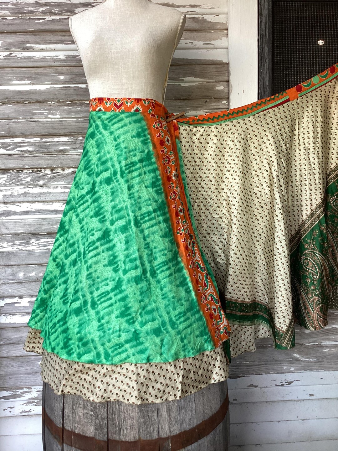 Sari Wrap Skirt Plus/ Xl Ankle - Etsy