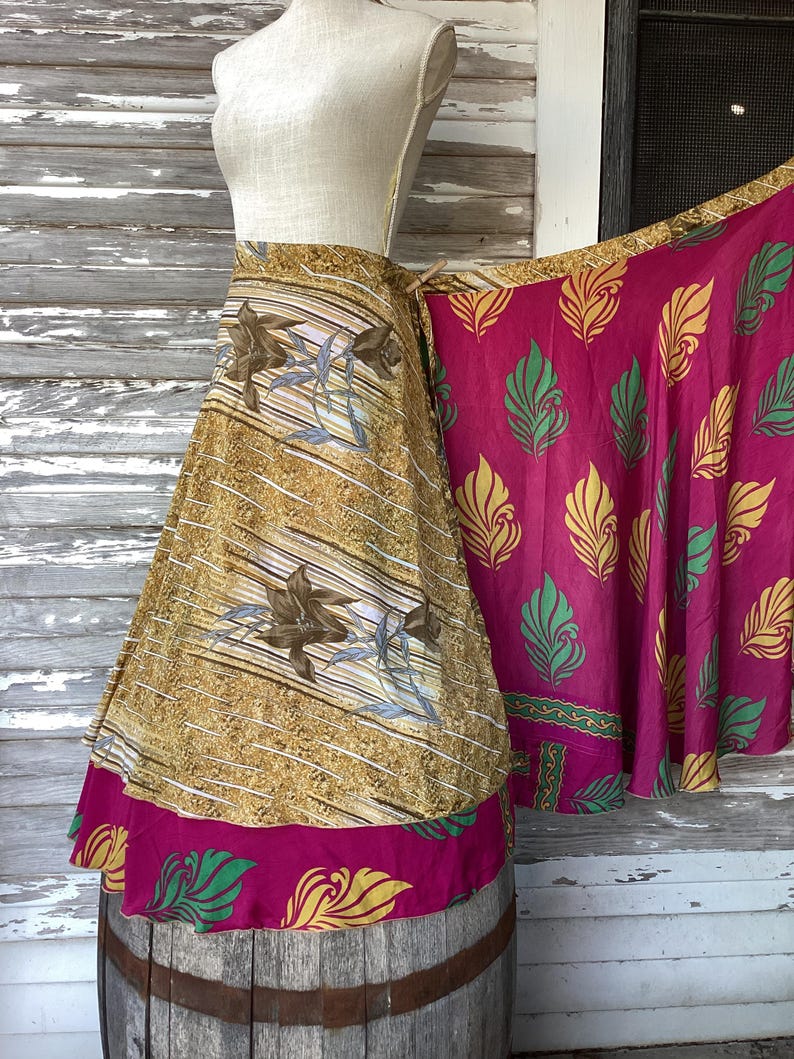 Sari Wrap Skirt Plus/ Xl Ankle - Etsy