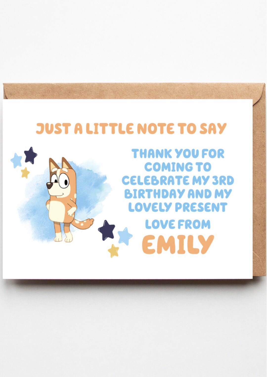 Bluey Birthday Party Thank You Personalised Party Thank You Customised ...