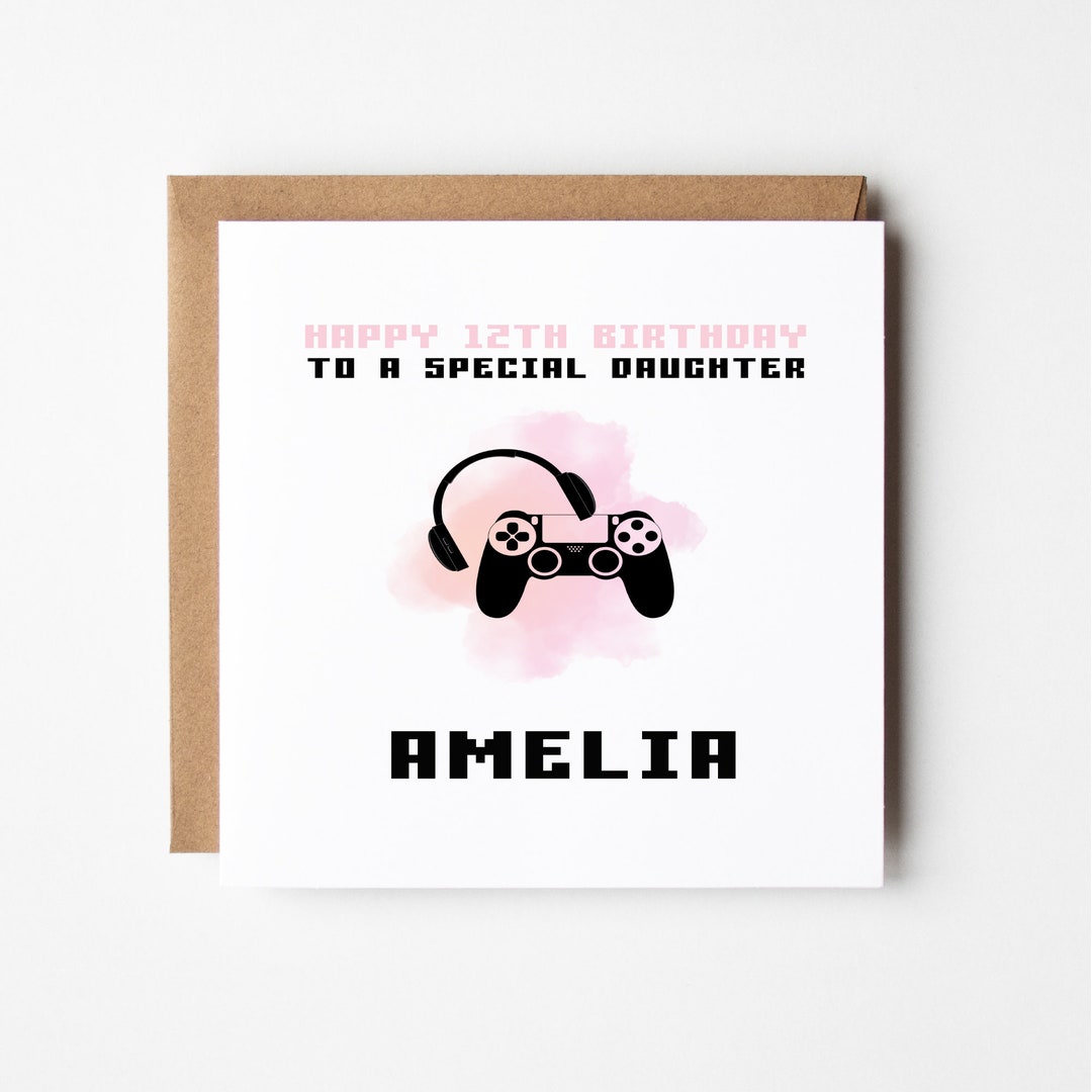 Personalised Gamer Birthday, Gamer Boys Girls Birthday Card Controller ...
