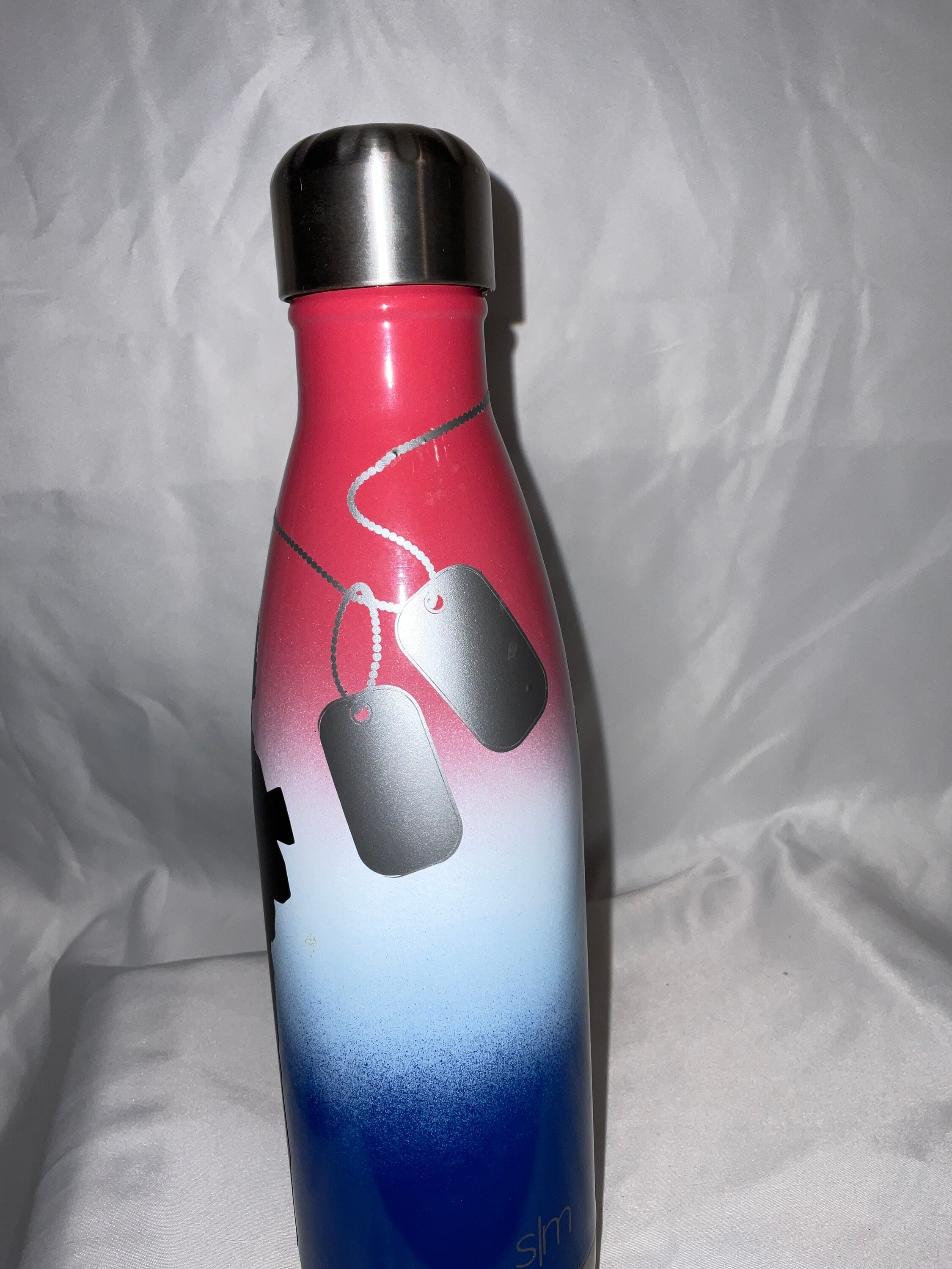 Red White and Blue Ombré Military Water Bottle Can Be Epoxyed If Wanted ...