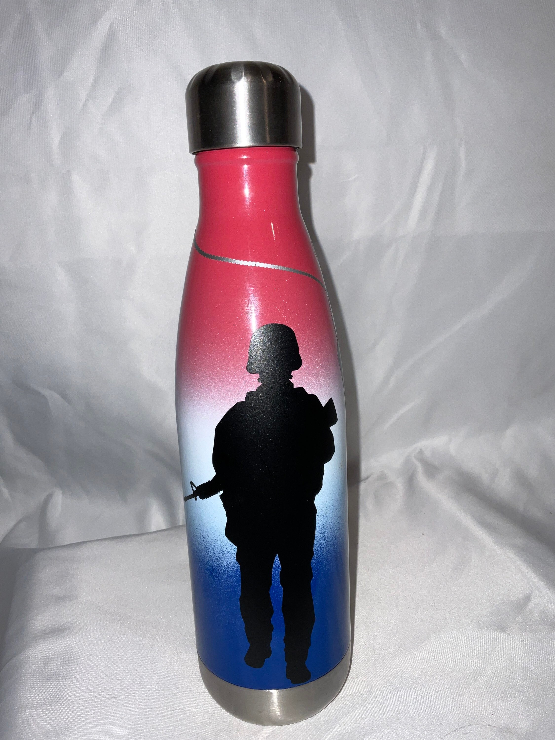 Red White and Blue Ombré Military Water Bottle Can Be Epoxyed If Wanted ...