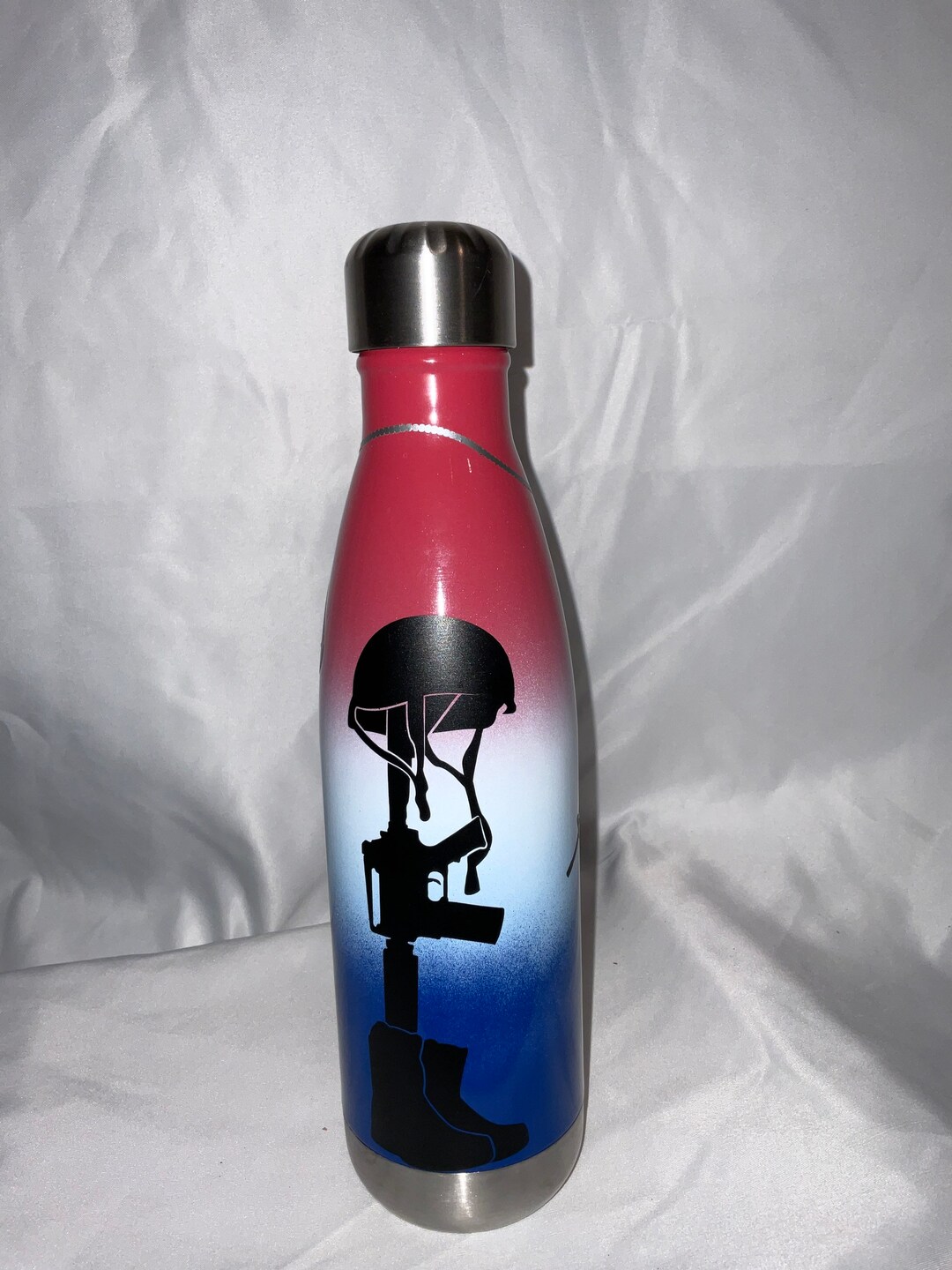 Red White and Blue Ombré Military Water Bottle Can Be Epoxyed If Wanted ...