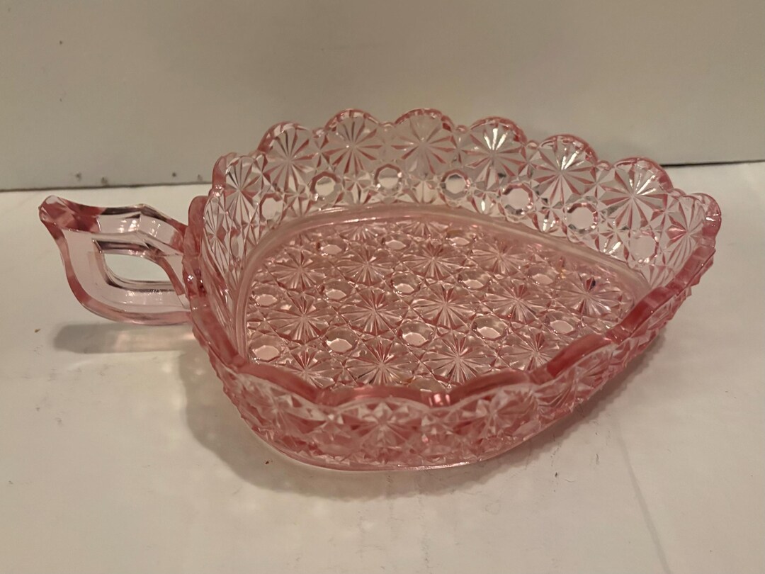 Vintage Glass Pink Dish - Etsy