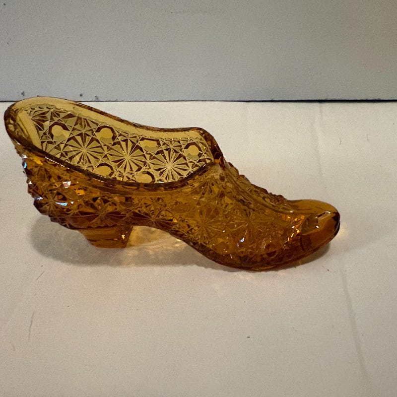 Vintage Glass Shoe - Etsy