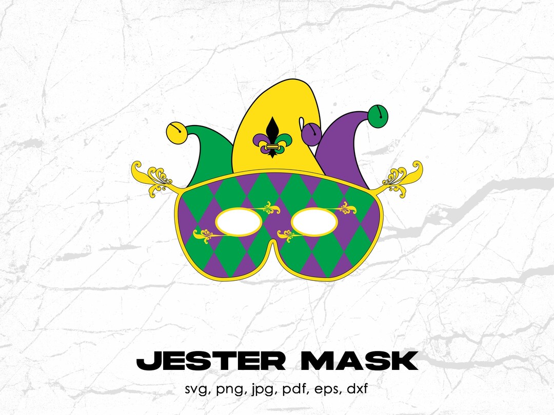 Mardi Gras Jester Mask Digital Download, Svg, Png, Eps, Pdf, Dxf, Jpg ...
