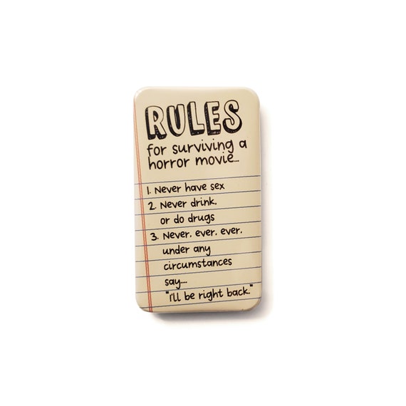 Horror Movie Rules Magnet / Final Girl Scary Movie - Etsy Canada