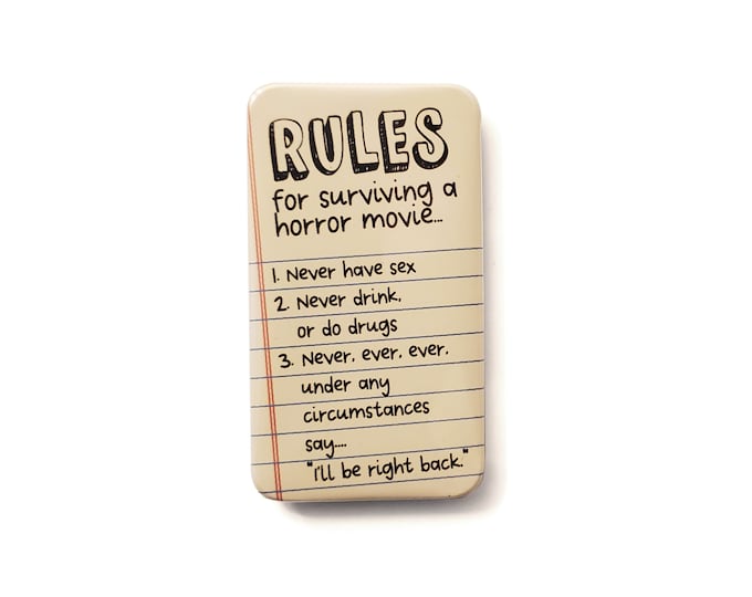 Horror Movie Rules Magnet - Final Girl - Scary Movie - Halloween Fridge ...