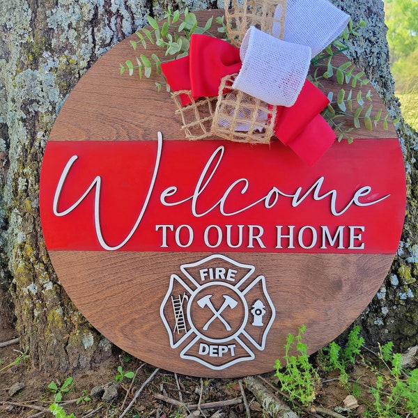 Firefighter Door Sign - Etsy