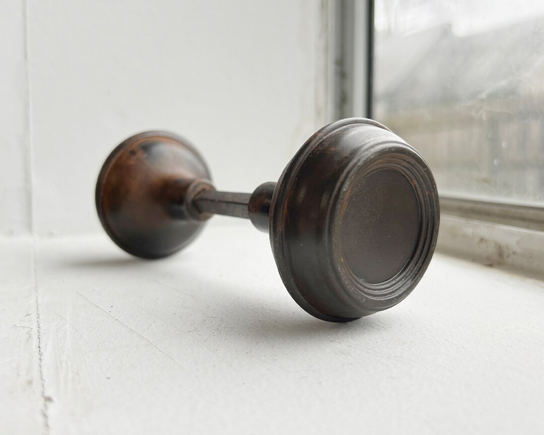 Antique Radial chocolate Patina Door Knob Set screws Included - Etsy