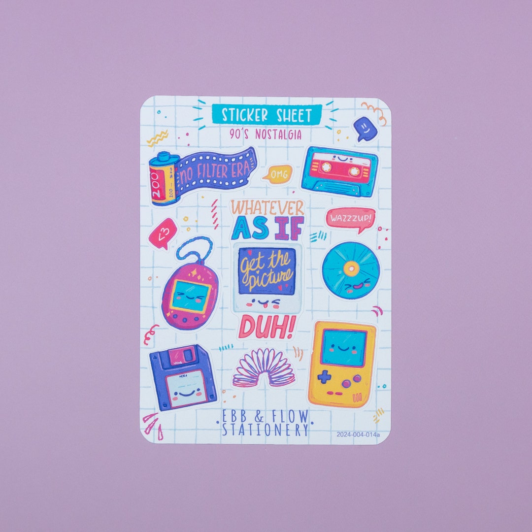 90s Nostalgia | Matte Planner Sticker Sheet - Etsy