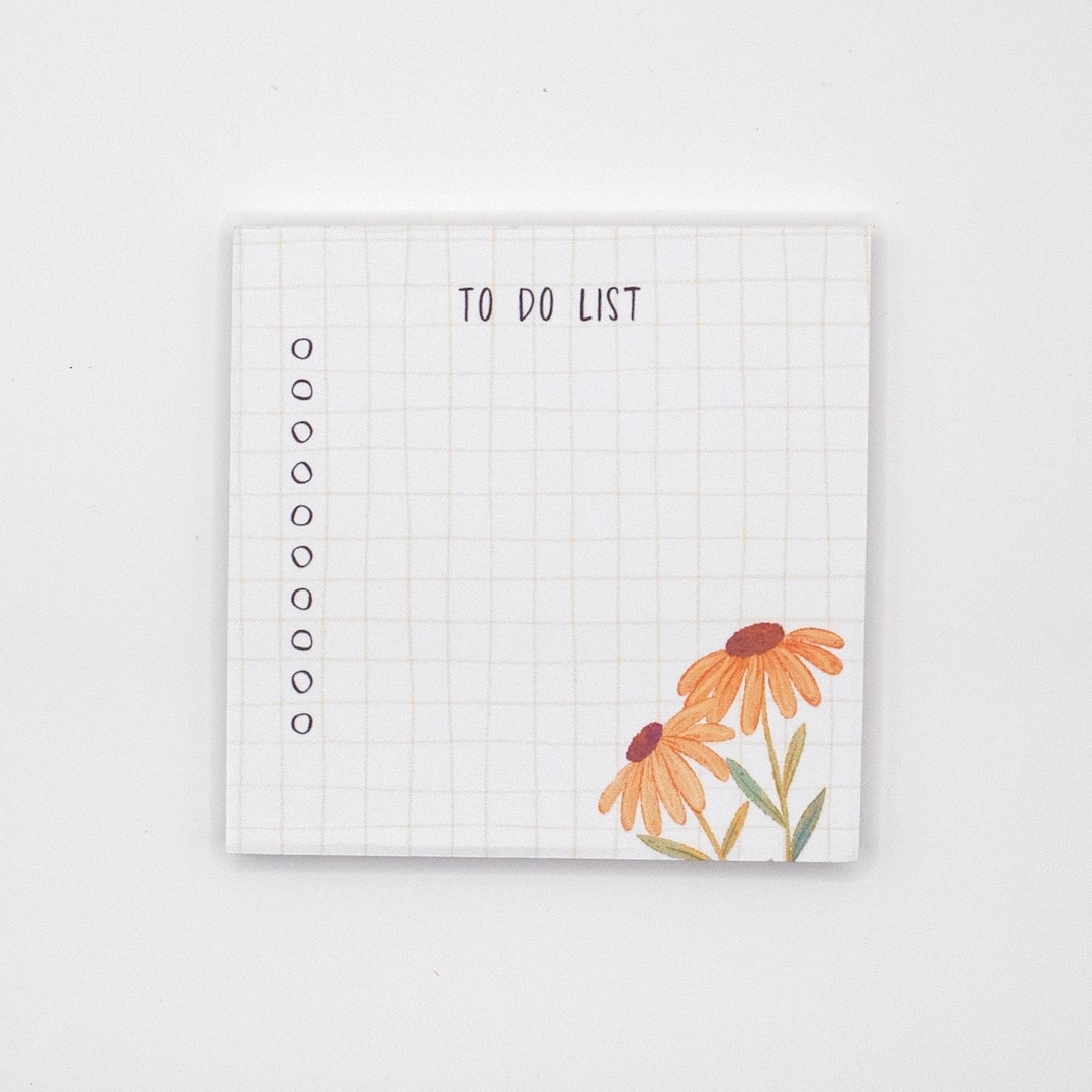 Mini to Do List Pad | Light Grid Pattern | Life's an Adventure Floral ...