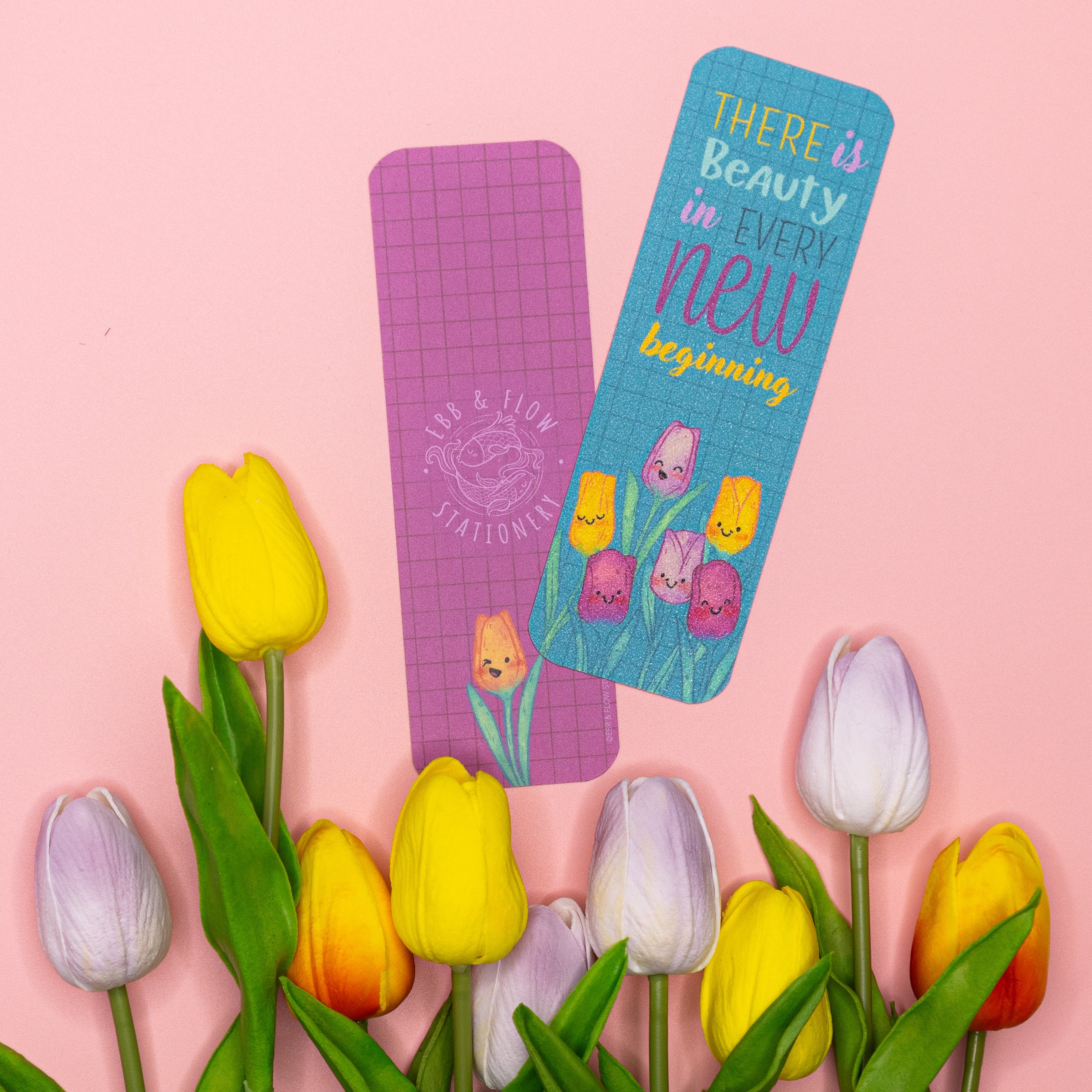 Tulips Bookmark Cute Bookmark Bookish Gift Glitter Laminate Bookmark - Etsy