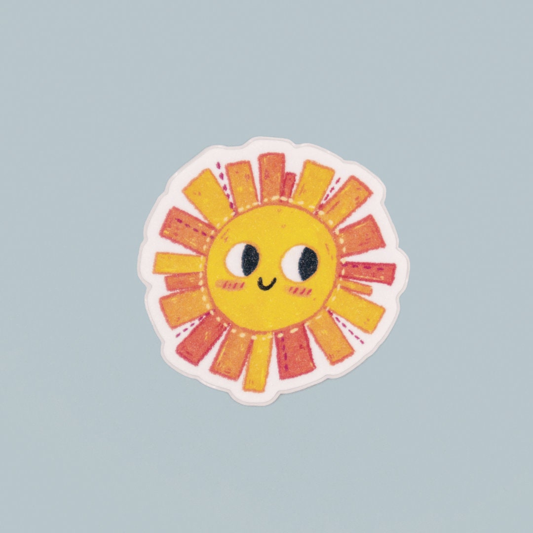 Happy Sun Stardust Glitter Laminate Vinyl Sticker - Etsy