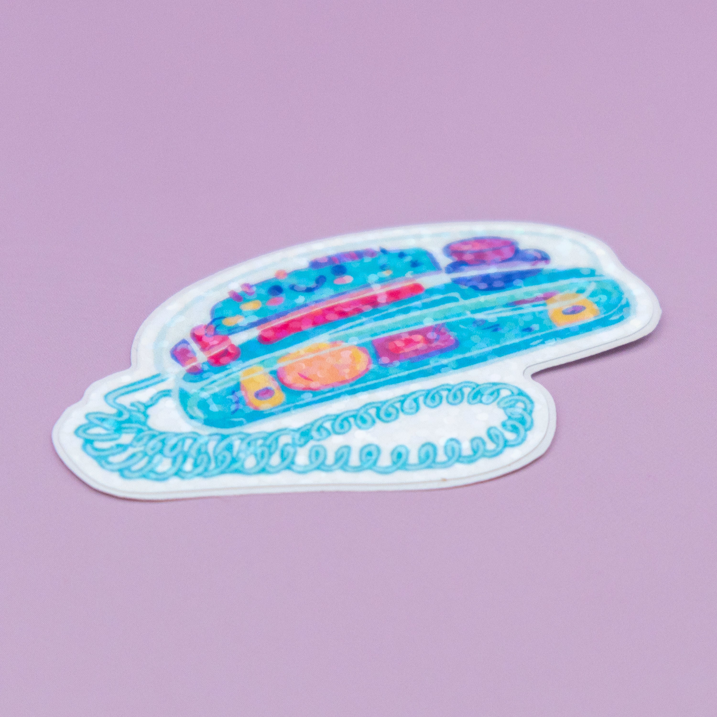 90s Nostalgia Glitter Holographic Laminated Finish Clear Phone Vinyl ...