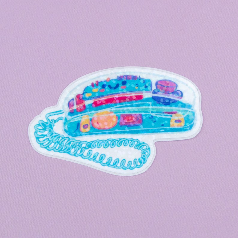 90s Nostalgia Glitter Holographic Laminated Finish Clear Phone Vinyl ...