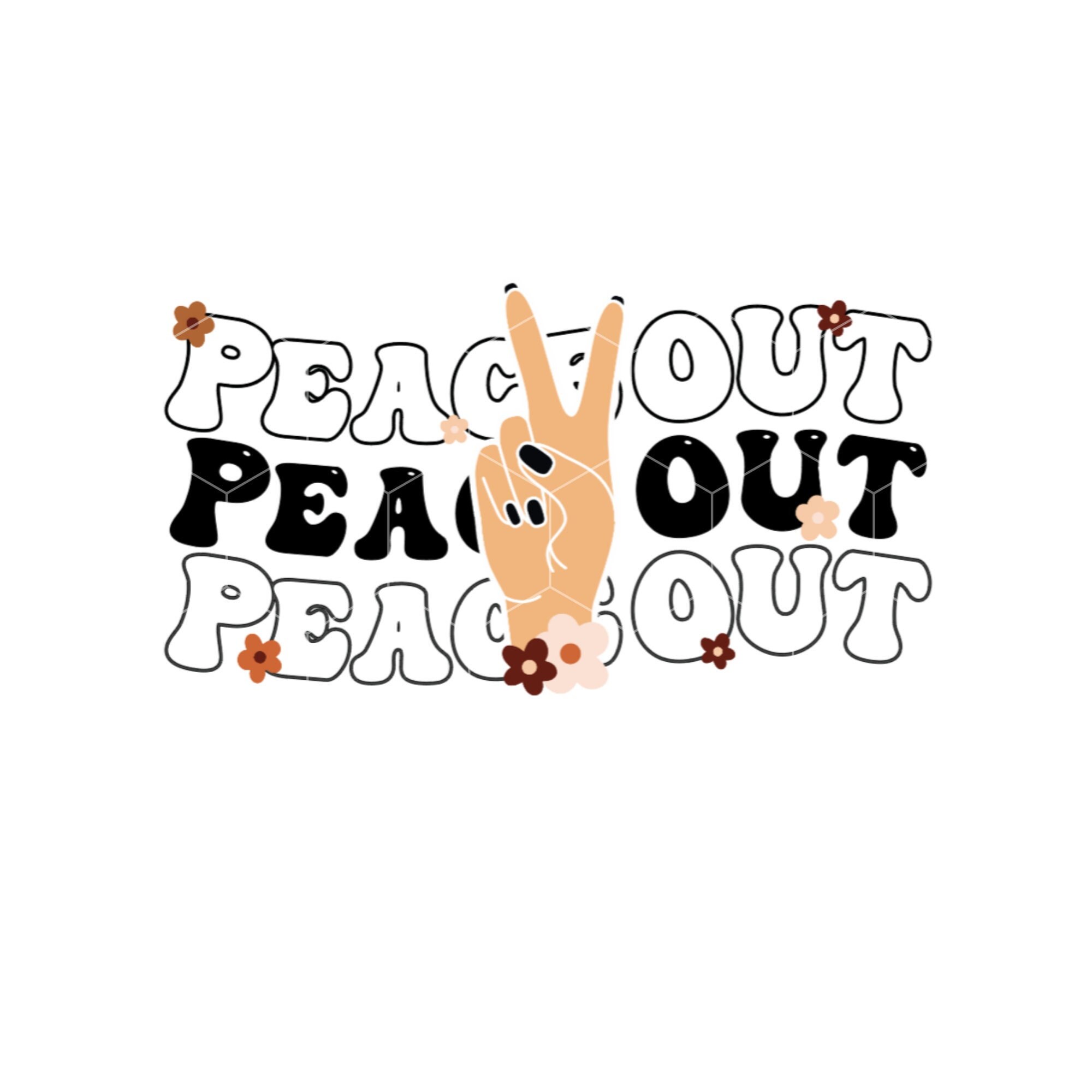 Peace Out Print PNG, Digital Download, Floral, Inspiration, Sublimation ...