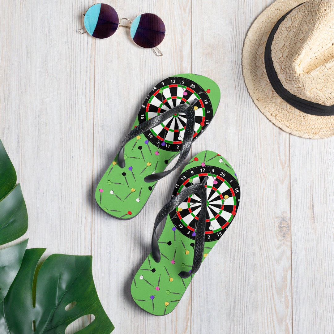 Darts and Board Flip-flops - Etsy