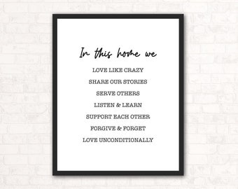 Family Values Wall Art - Etsy