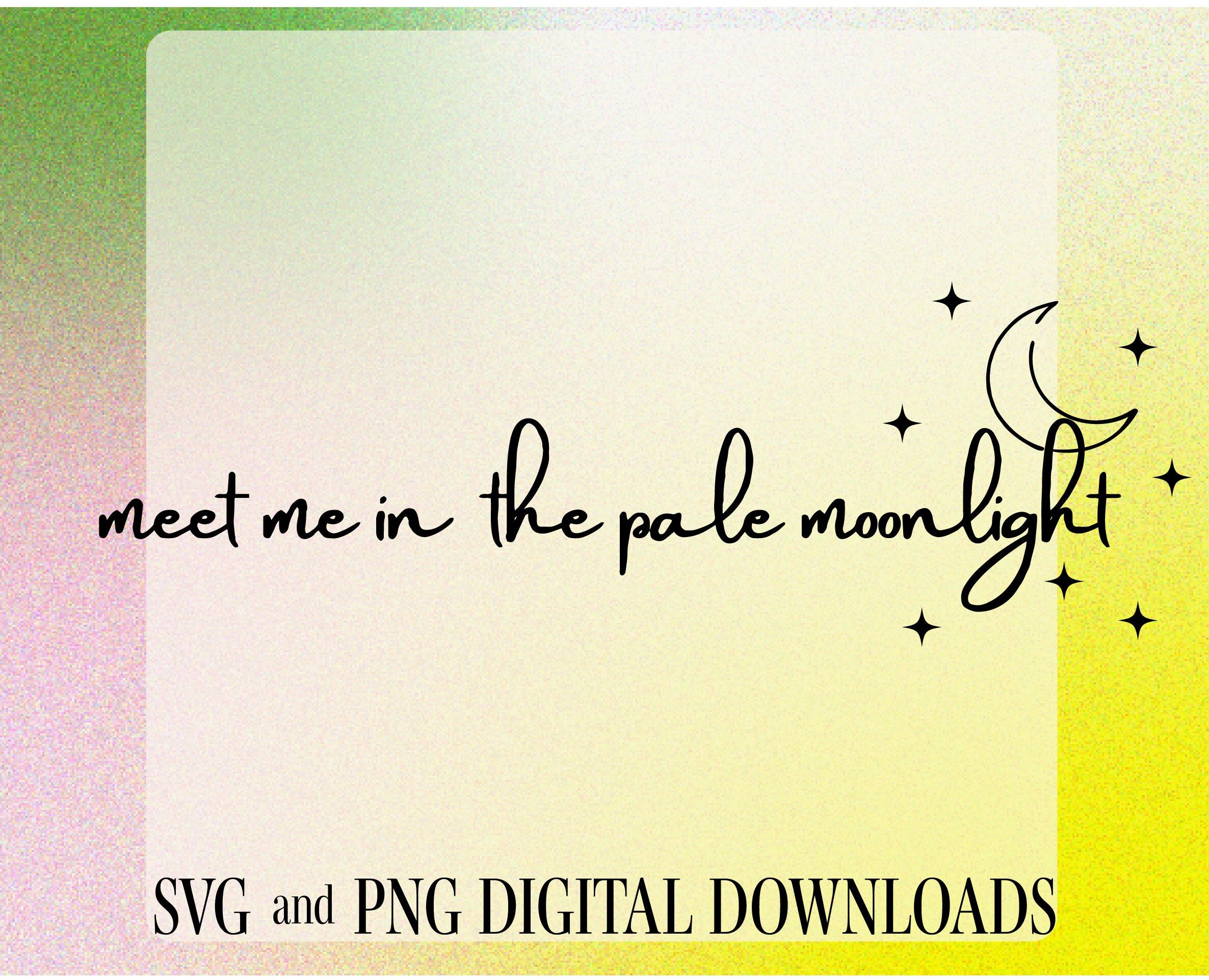Moonlight and Stars Svg in Love Svg Romantic Svg Pretty | Etsy
