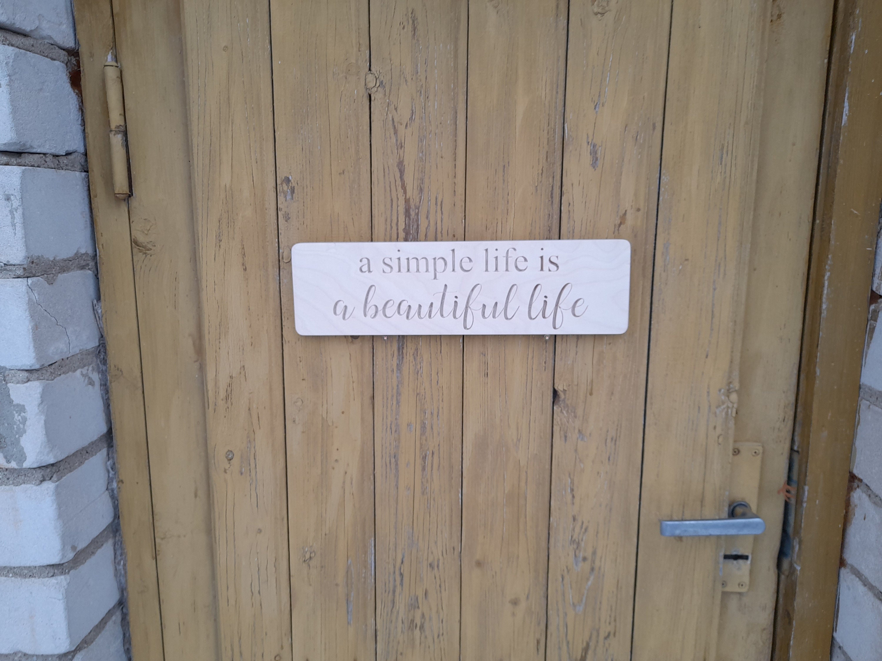 A Simple Life is a Beautiful Life Sign - Etsy