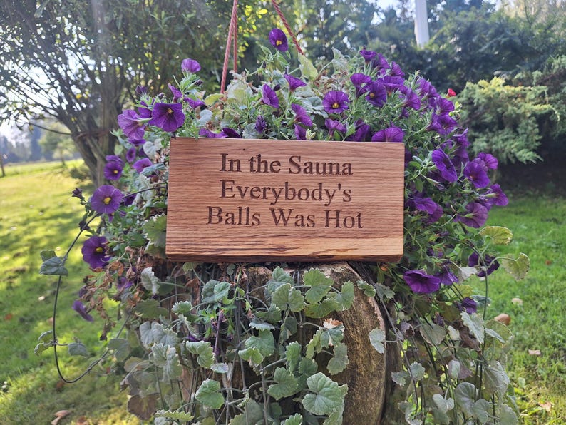OAK Wood Sauna Sign - Etsy