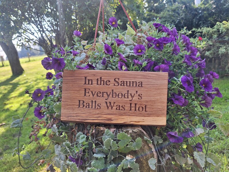 OAK Wood Sauna Sign - Etsy